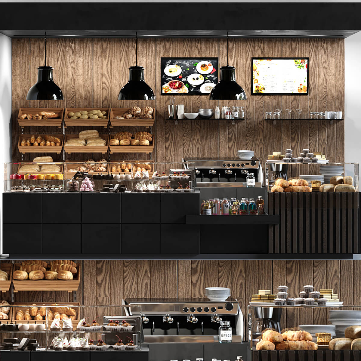 Cafe With Pastries and Desserts - 3D Model by mirror men2025