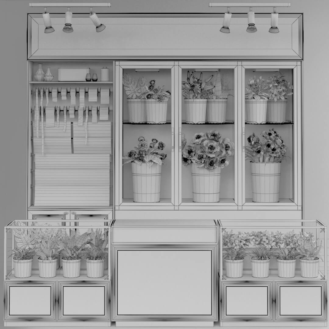 Classic Flower Shop / Store / Florist - 3D Model by mirror men2025