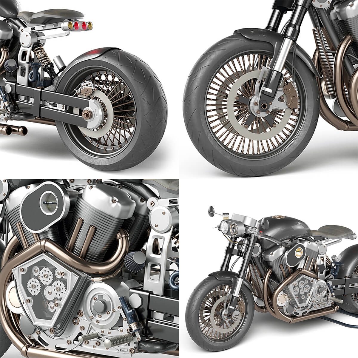 Custom Motorcycle - 3D Model by mirror men2025