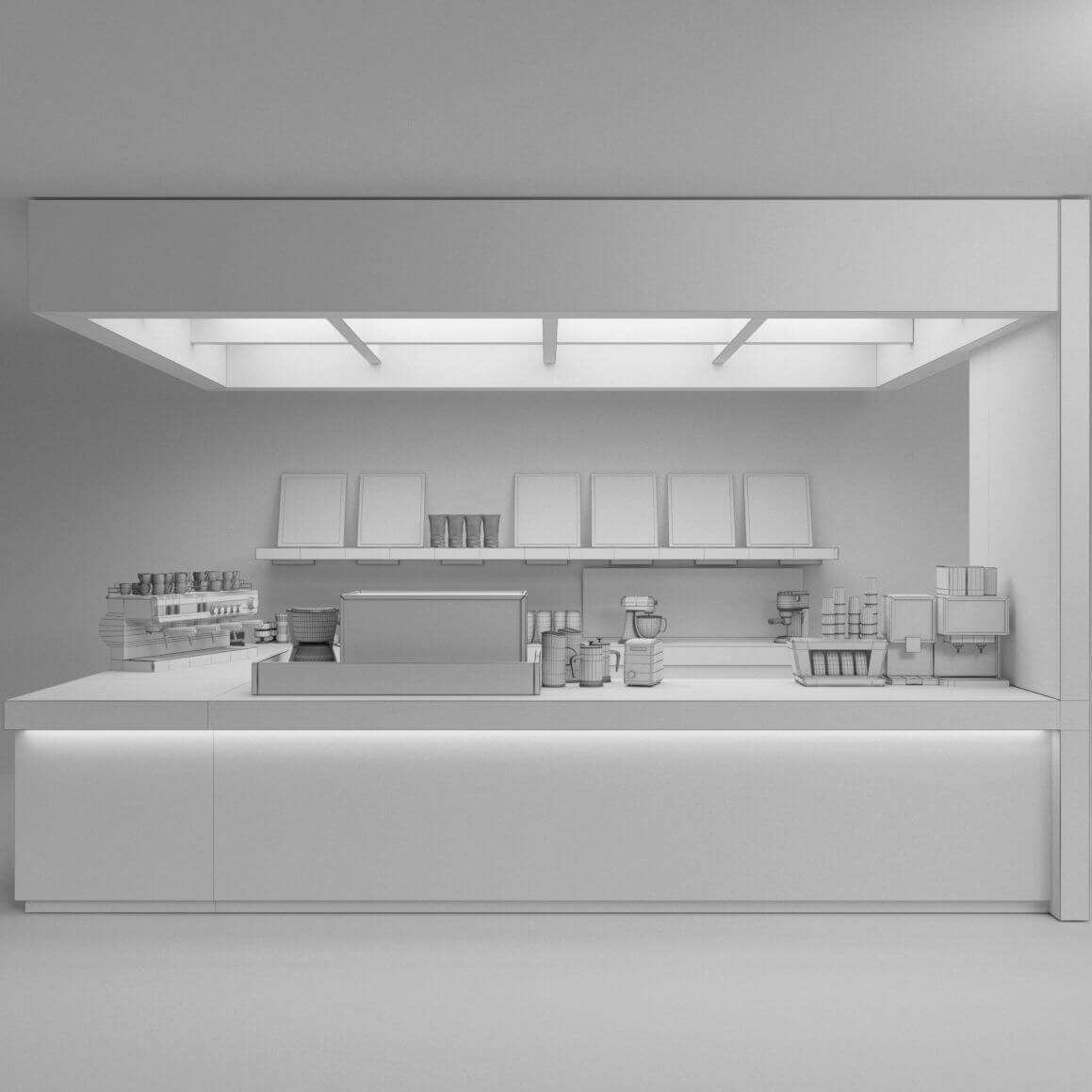 Design Project of a Coffee Shop - 3D Model by mirror men2025