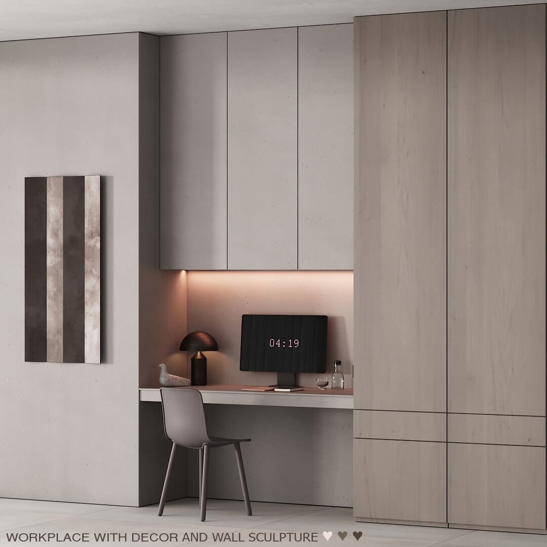 Office Furniture 06 Workplace 02 Minimal Gray Stucco - 3D Model by ...