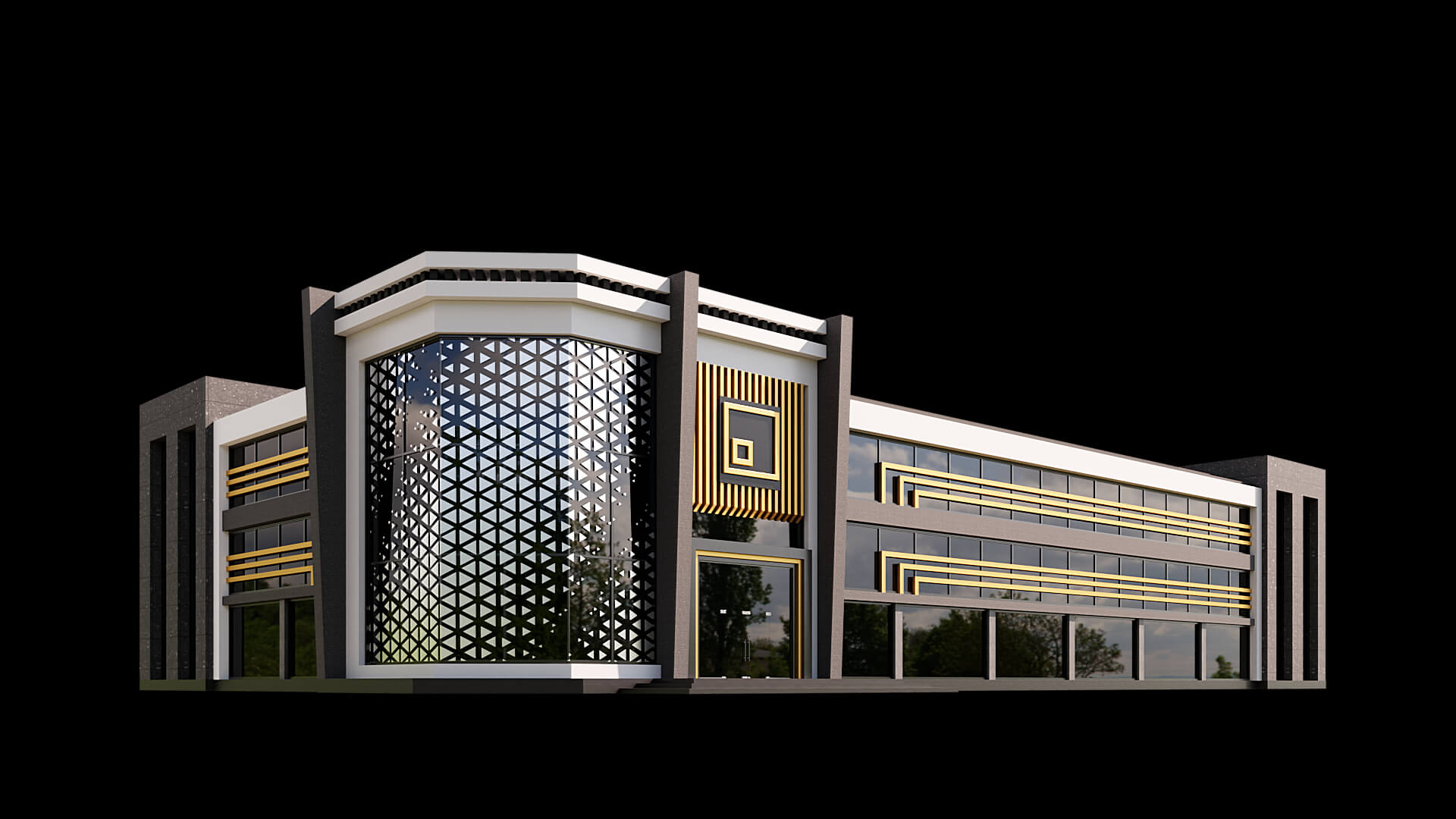 Contemporary Building - 3D Model by mirzaev3d