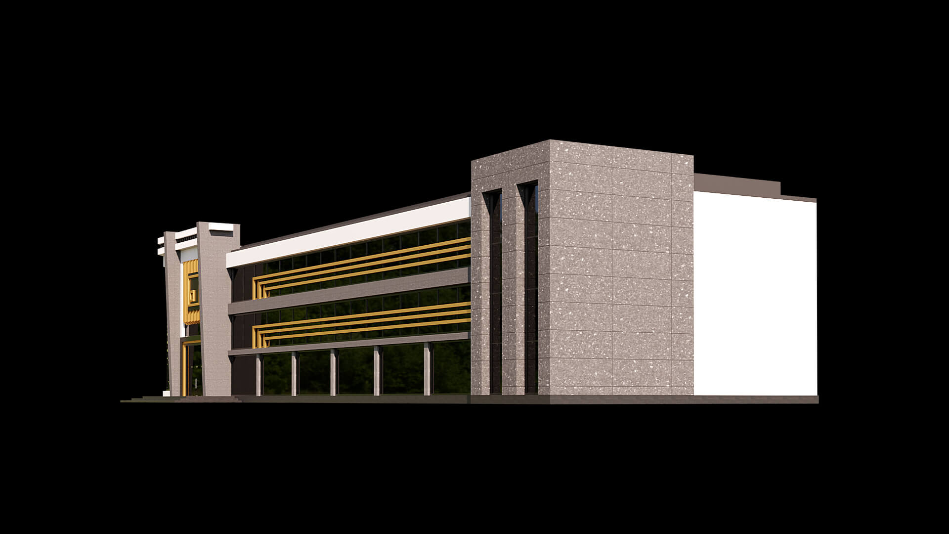 Contemporary Building - 3D Model by mirzaev3d