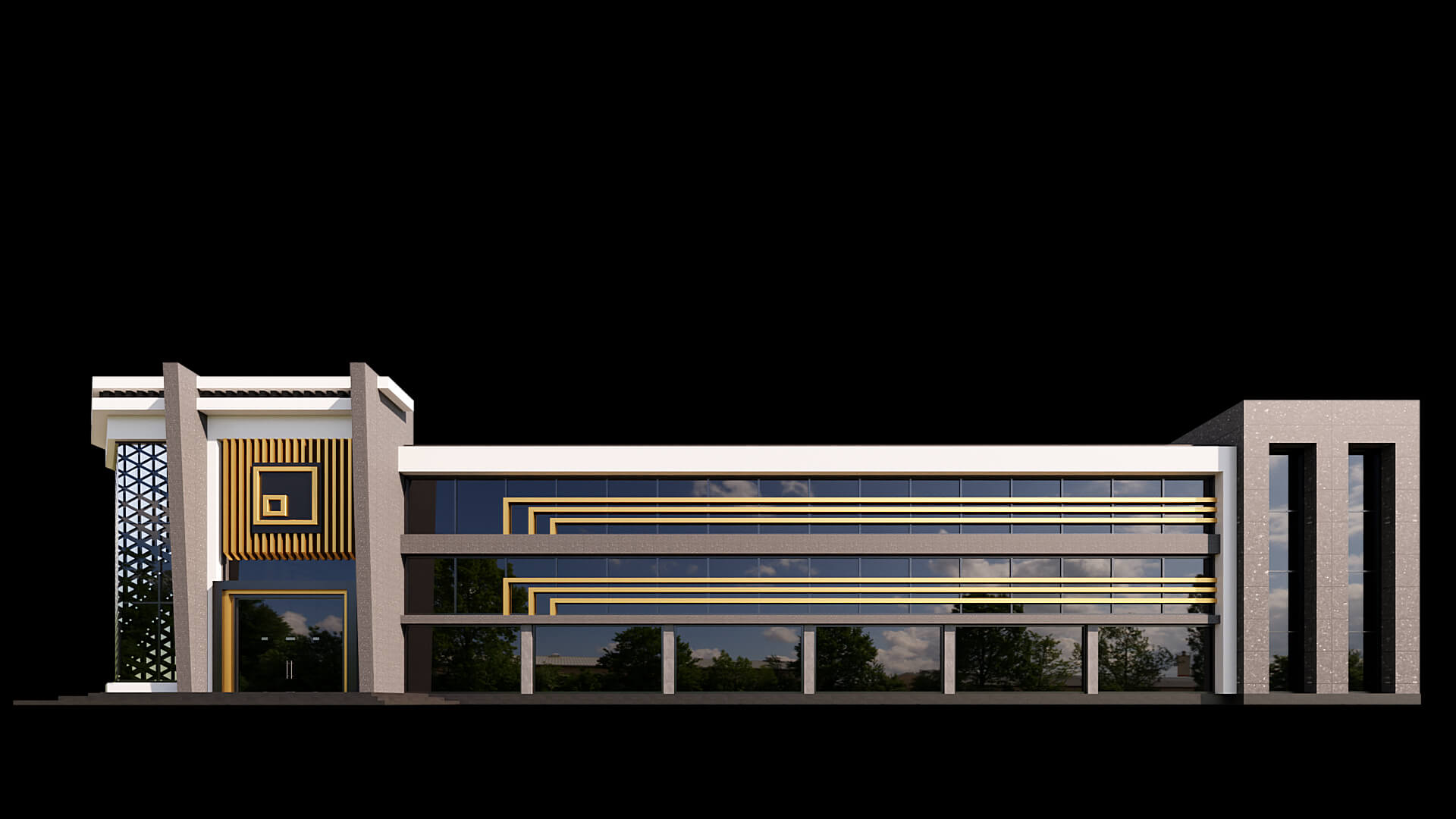 Contemporary Building - 3D Model by mirzaev3d