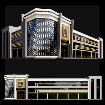 Contemporary Building - 3D Model by mirzaev3d
