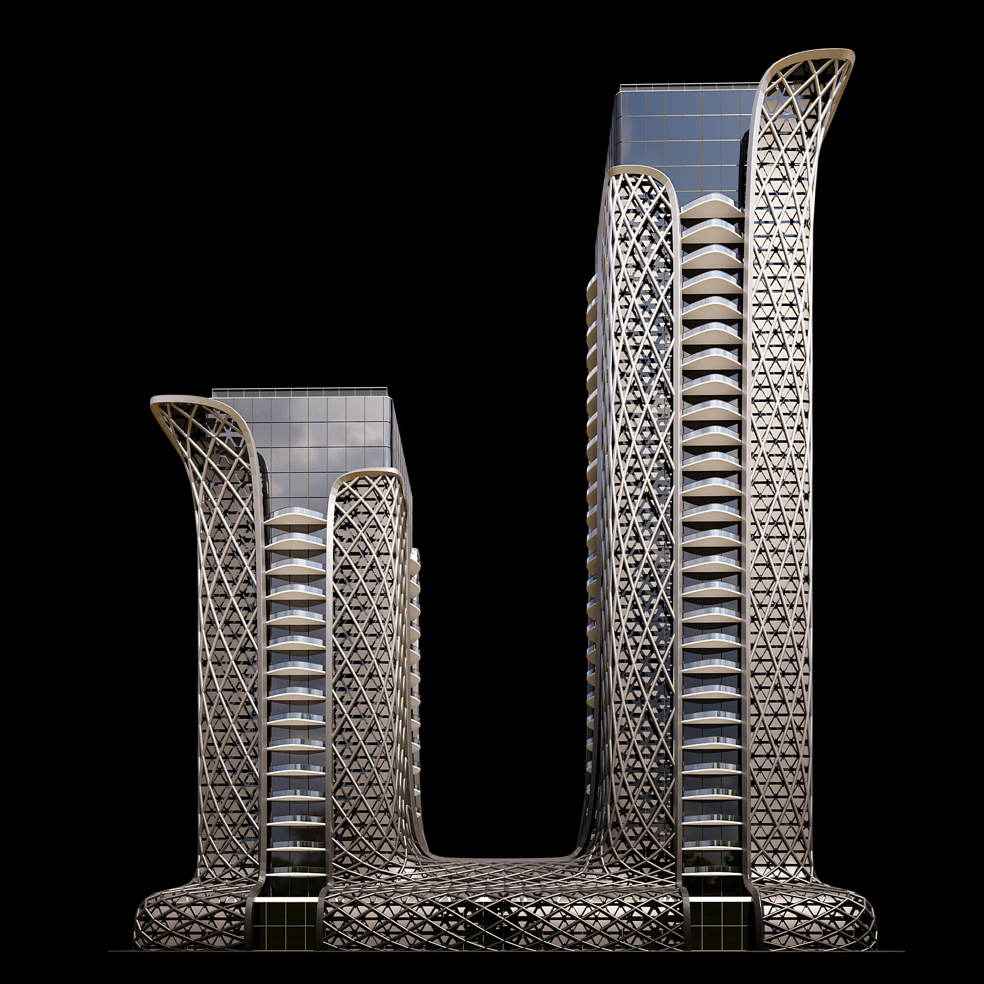 High-Rise Building Free 3D Model by mirzaev3d