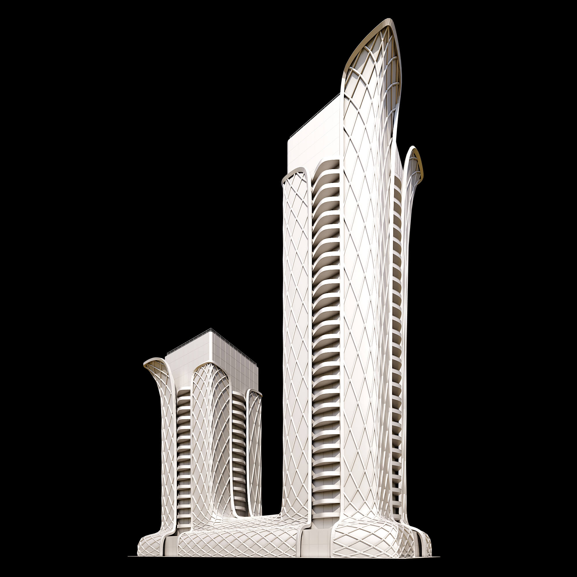 High-Rise Building Free 3D Model by mirzaev3d