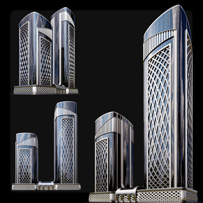 High-Rise Building 3D Model by mirzaev3d