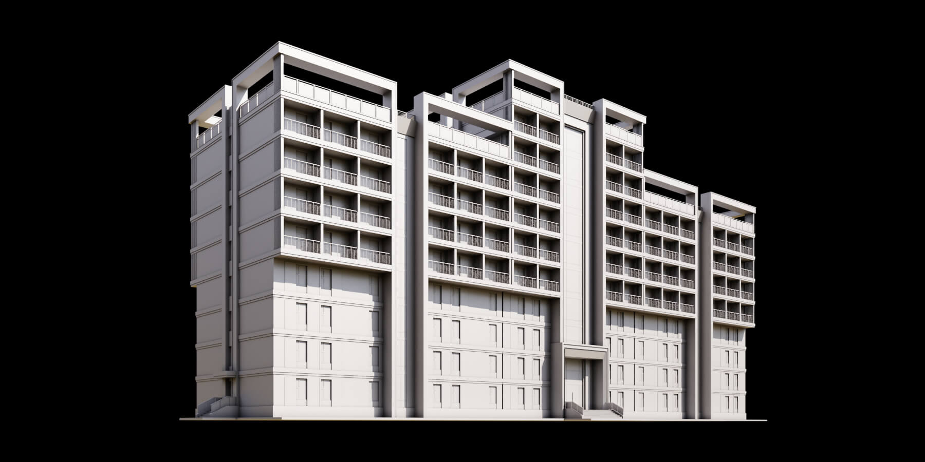 Hostel Building - 3D Model by mirzaev3d
