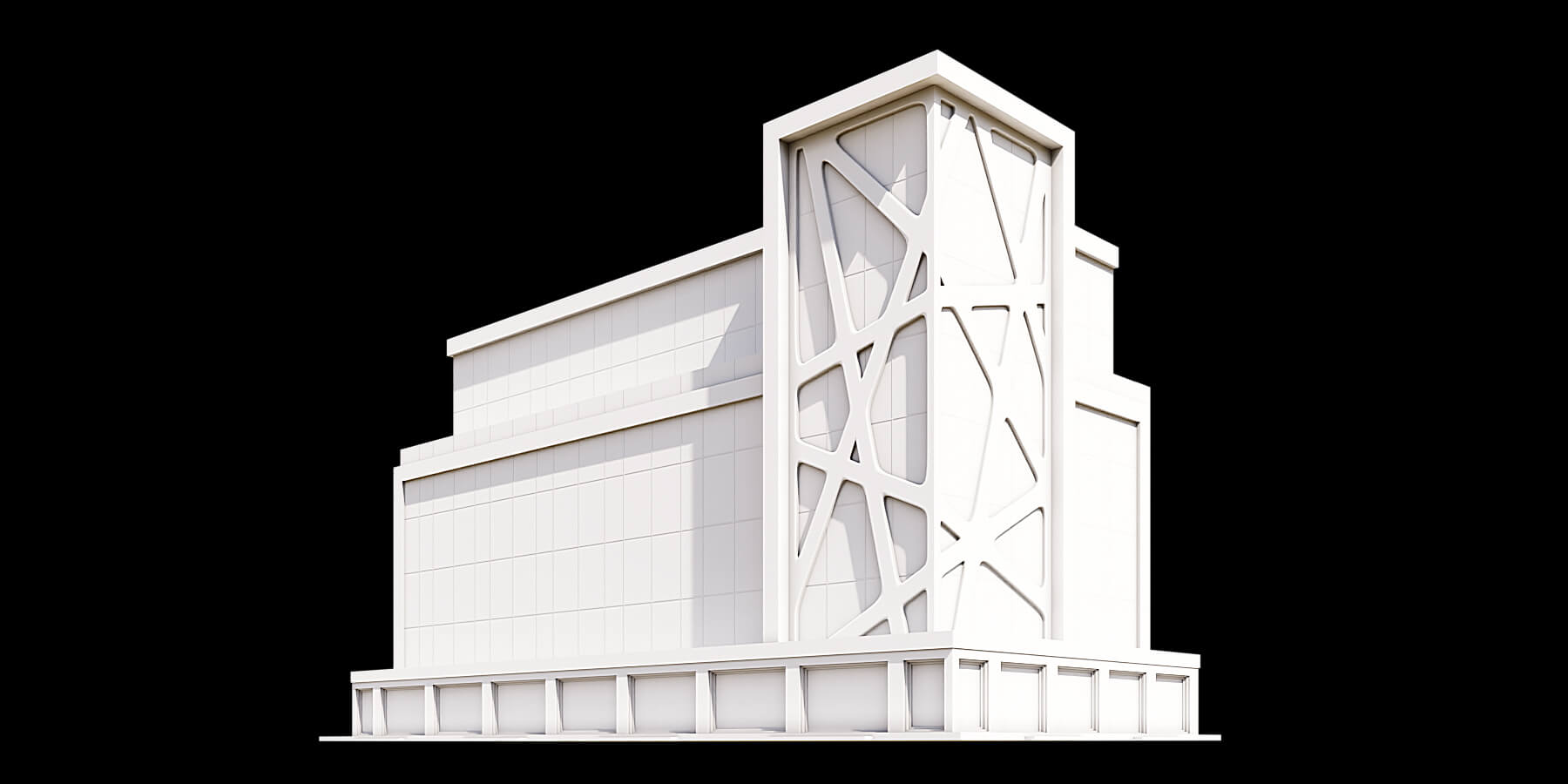 Modern Glass Building With Voronoi Geoform - 3D Model by mirzaev3d