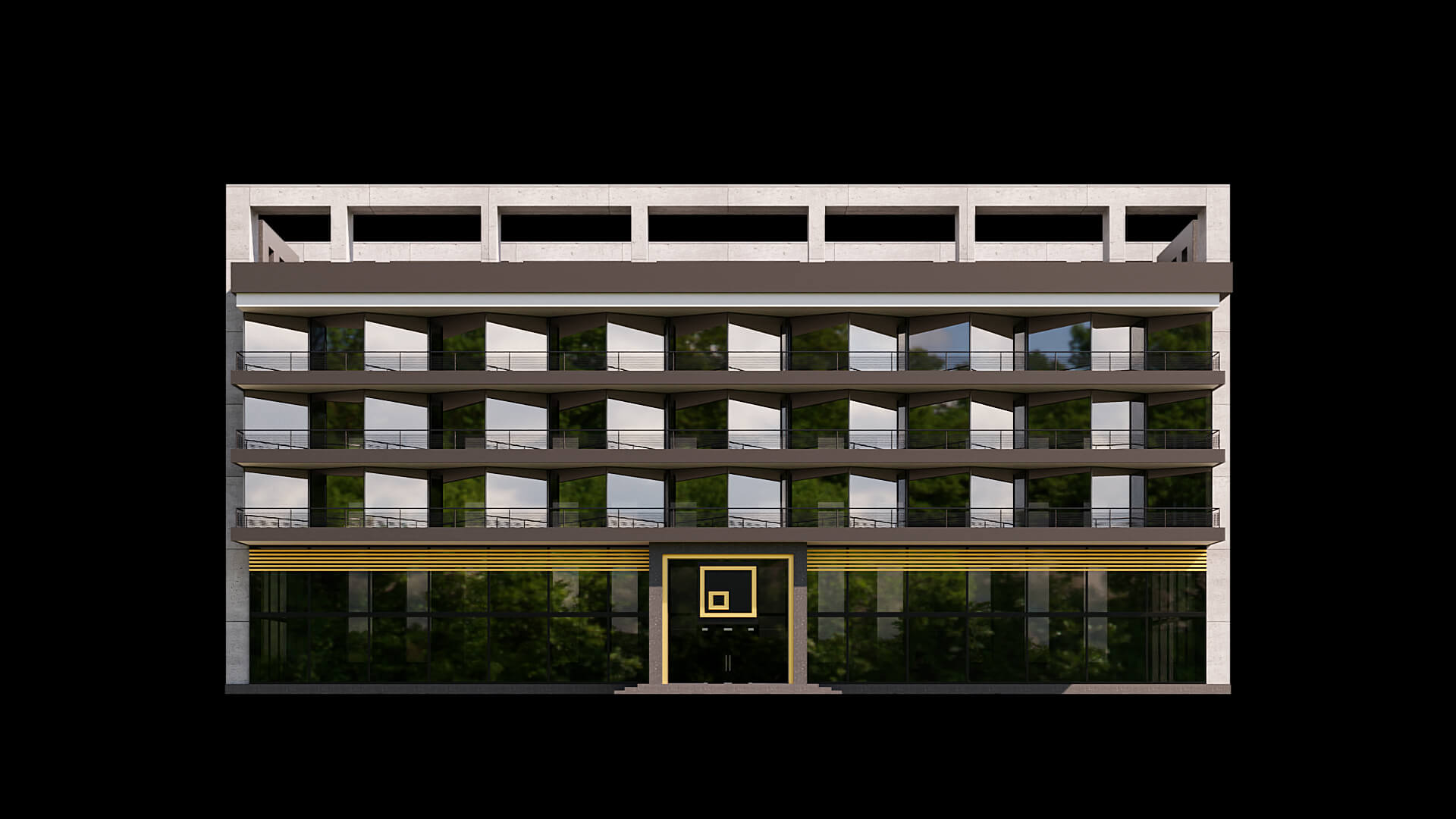 Modern Glass Building - 3D Model by mirzaev3d