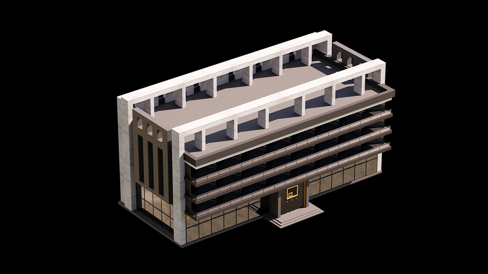 Modern Glass Building - 3D Model by mirzaev3d