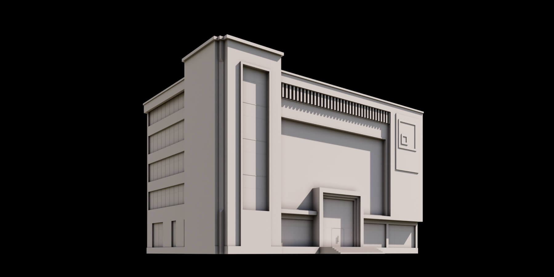 Modern Glassed Building - 3D Model by mirzaev3d