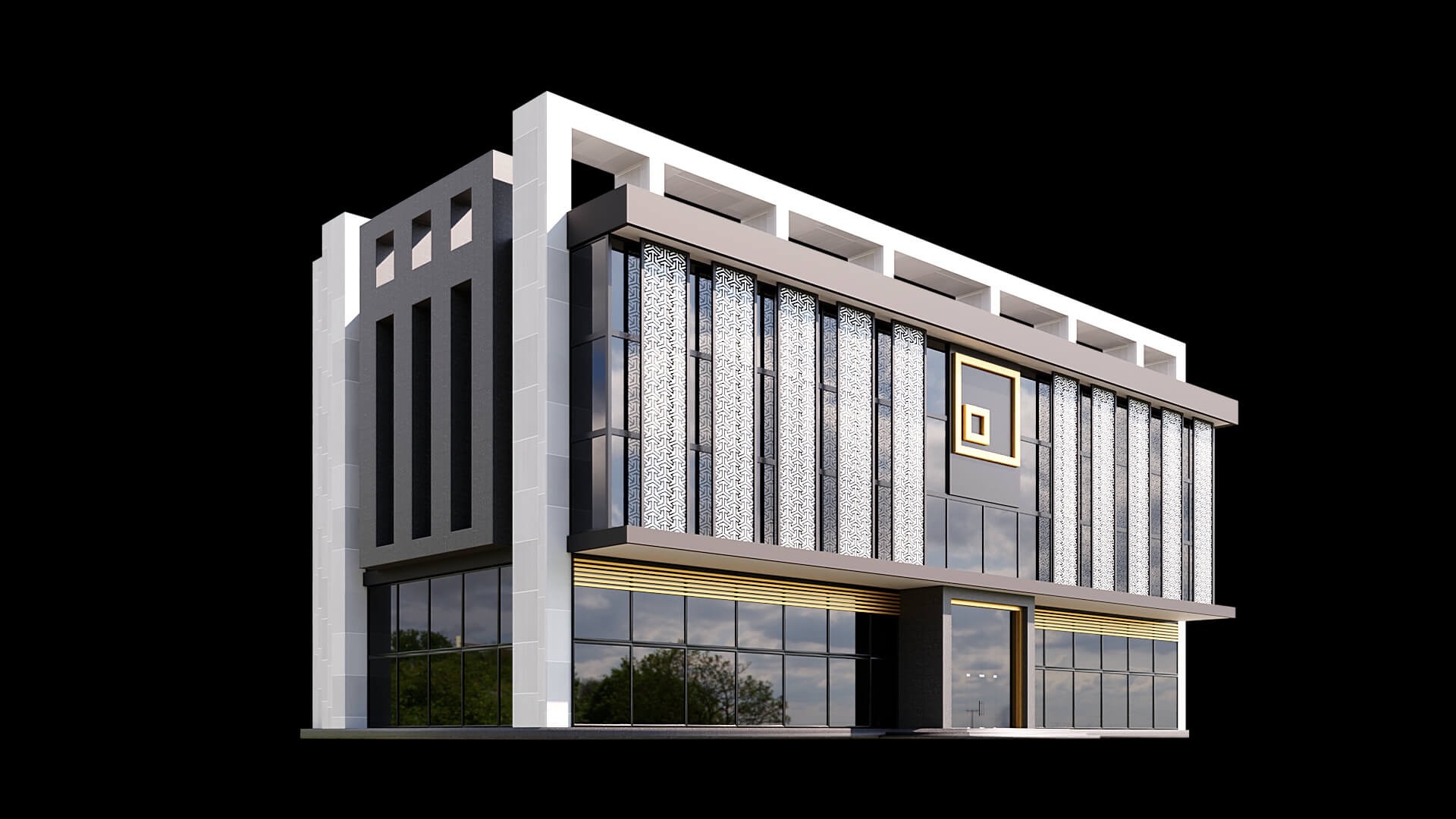 Modern Office Building - 3D Model by mirzaev3d
