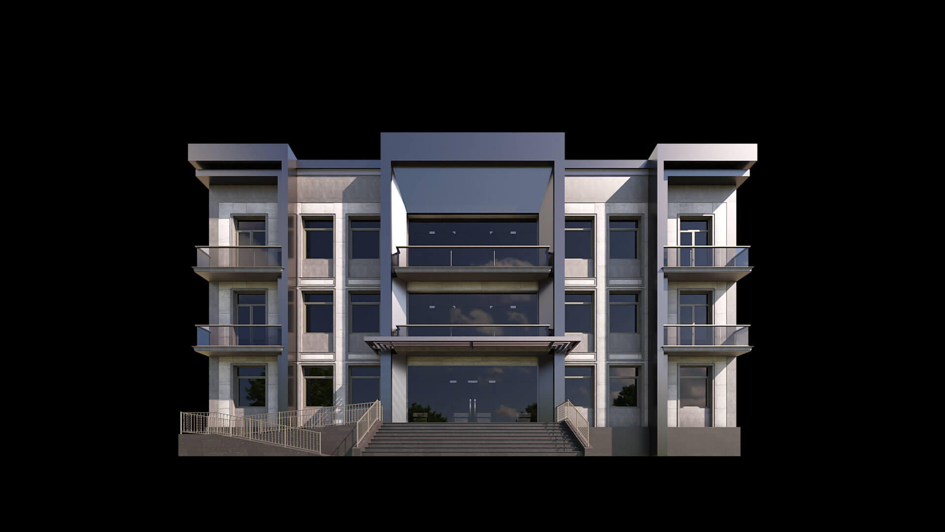 Multi-Story Apartment Free 3D Model by mirzaev3d