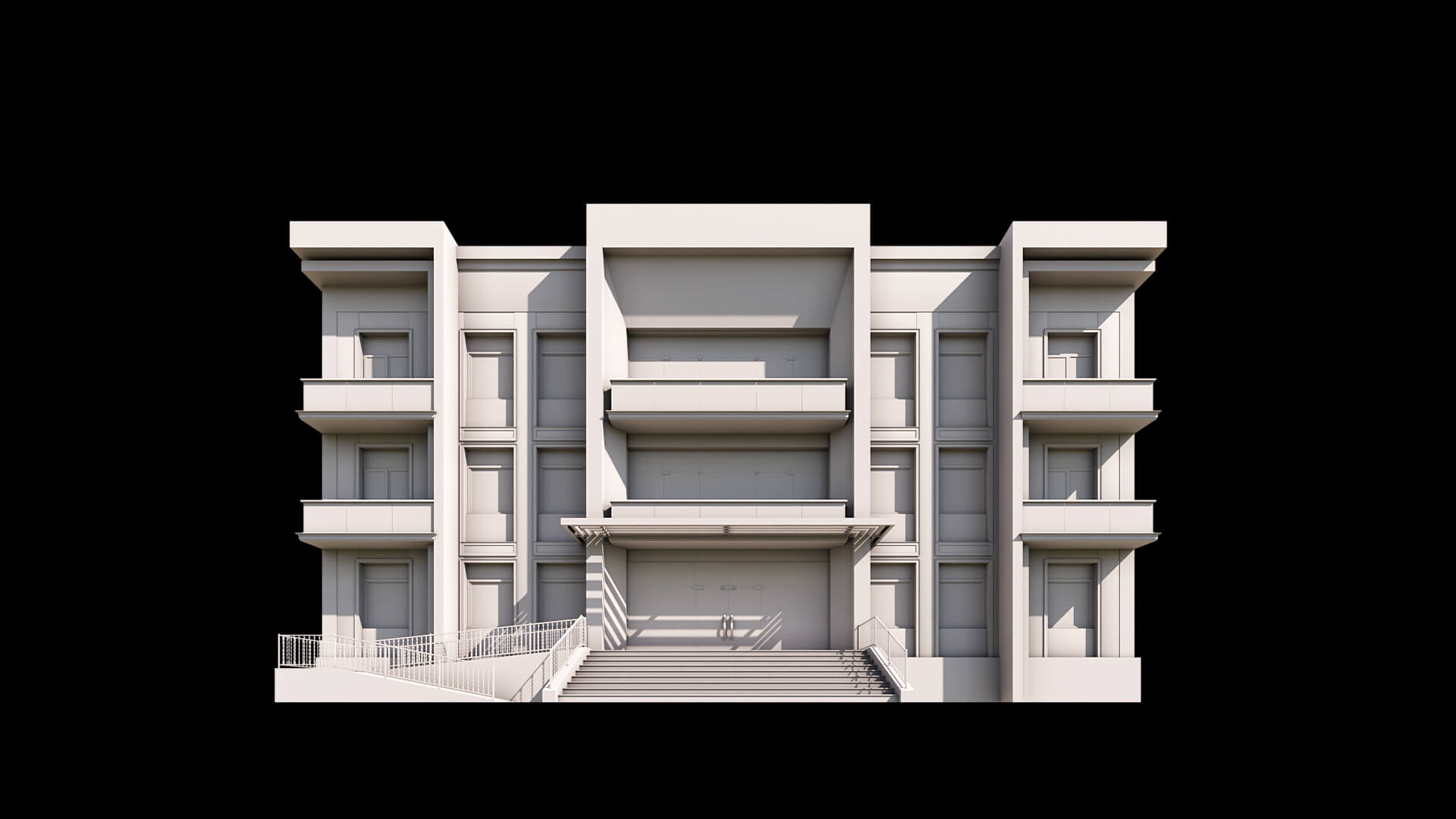 Multi-Story Apartment Free 3D Model by mirzaev3d