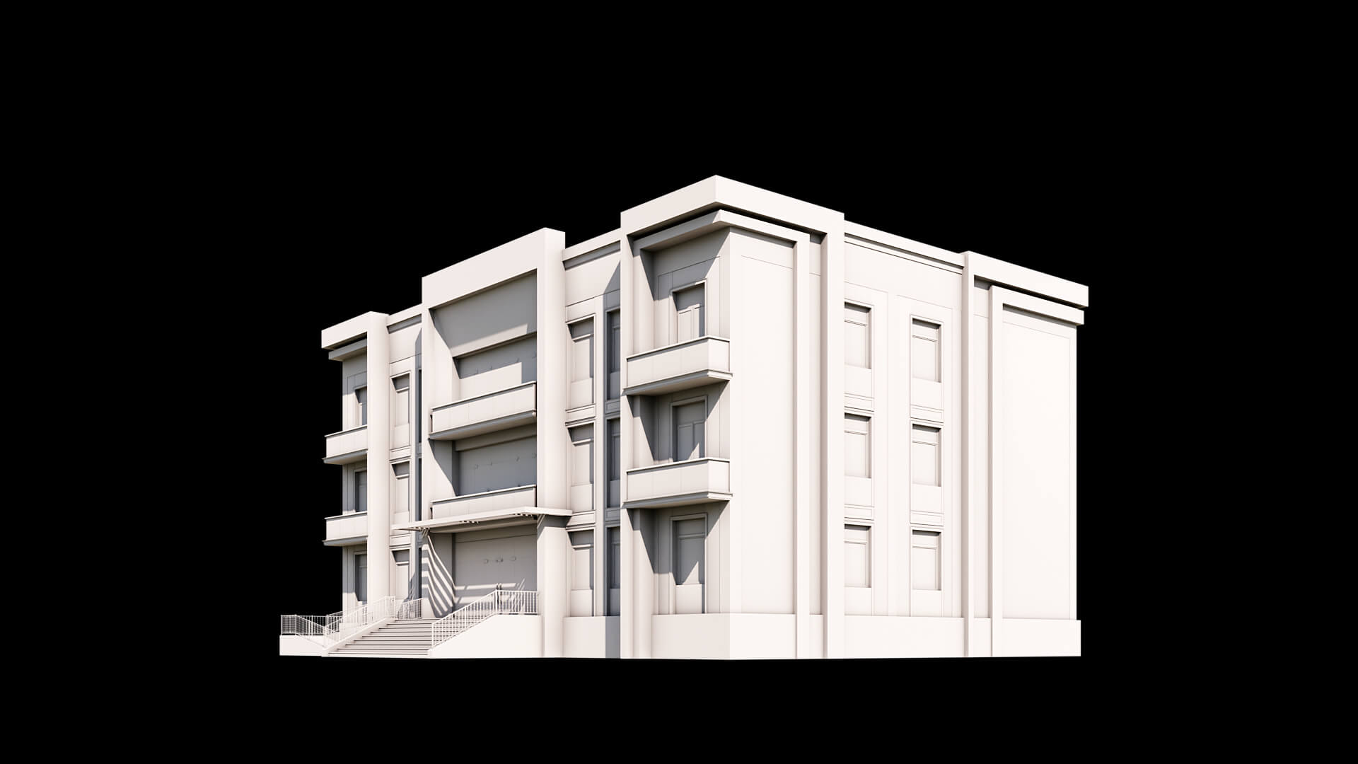 Multi-Story Apartment Free 3D Model by mirzaev3d