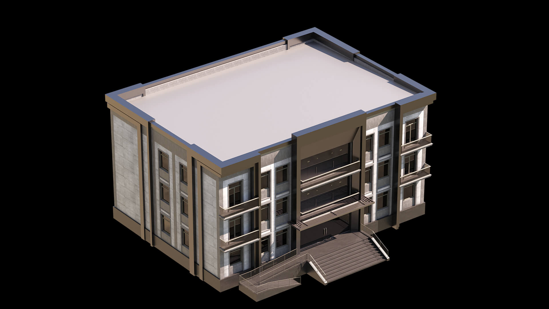 Multi-Story Apartment Free 3D Model by mirzaev3d