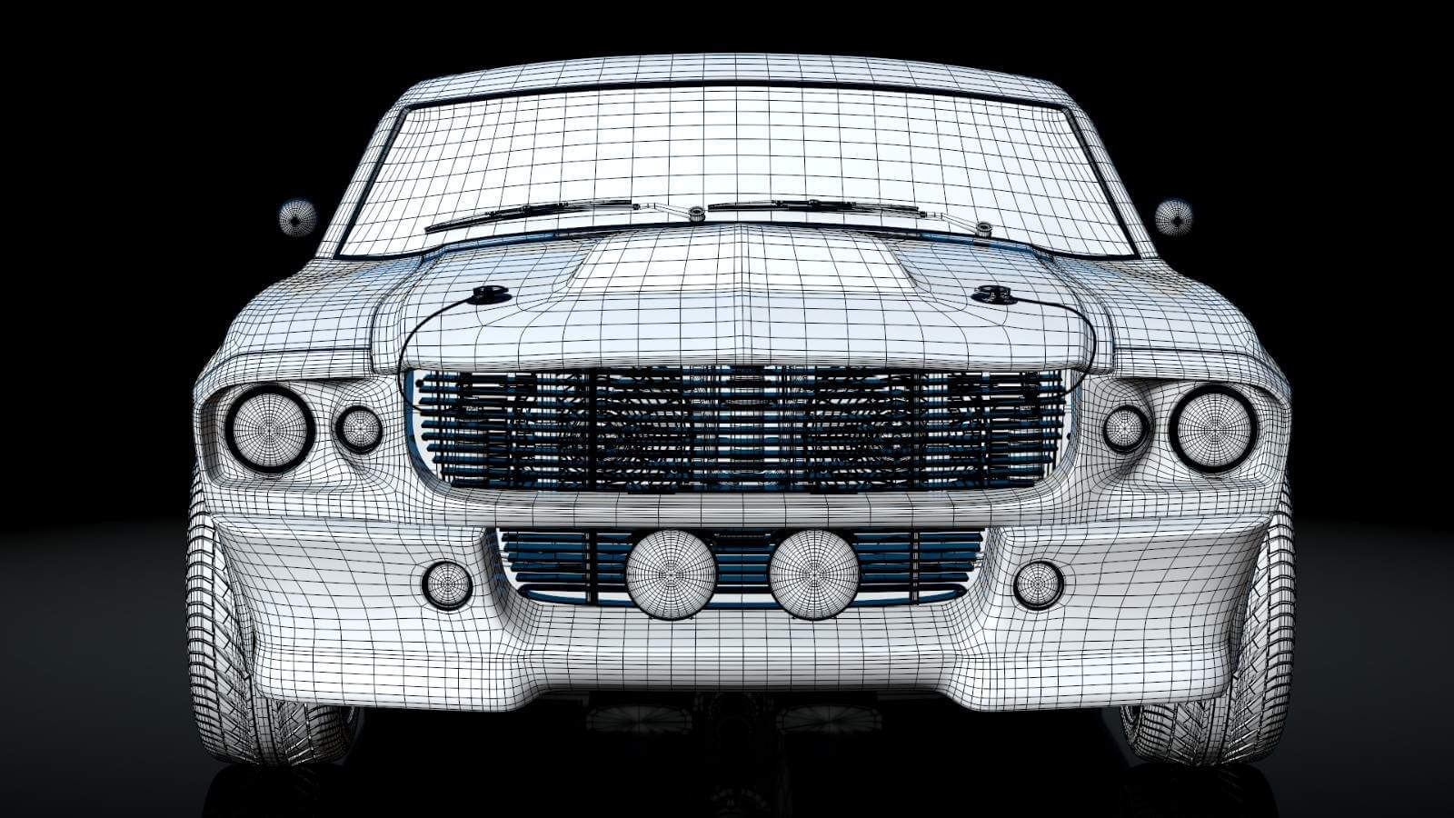 1967 Ford Mustang Shelby GT 500 - 3D Model by mishini