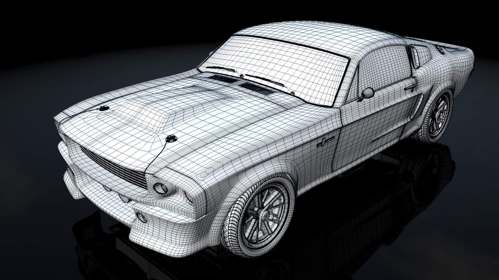1967 Ford Mustang Shelby GT 500 - 3D Model by mishini