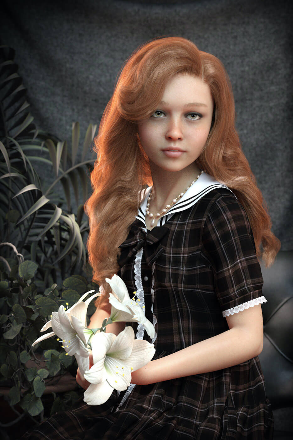 Emilia again 3D Render, Digital Art by Mjrk