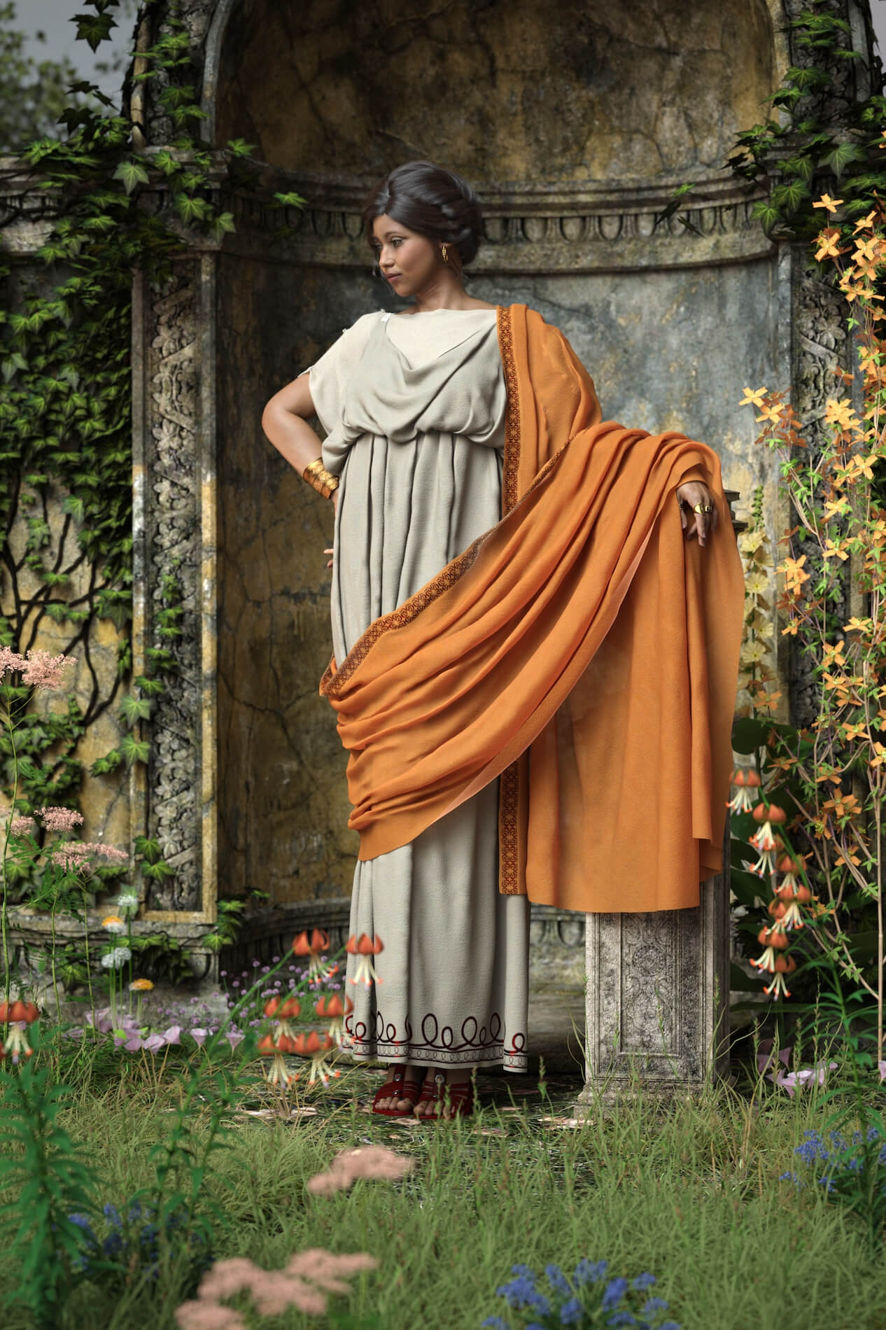 Roman Matron 3D Render, Digital Art by Mjrk