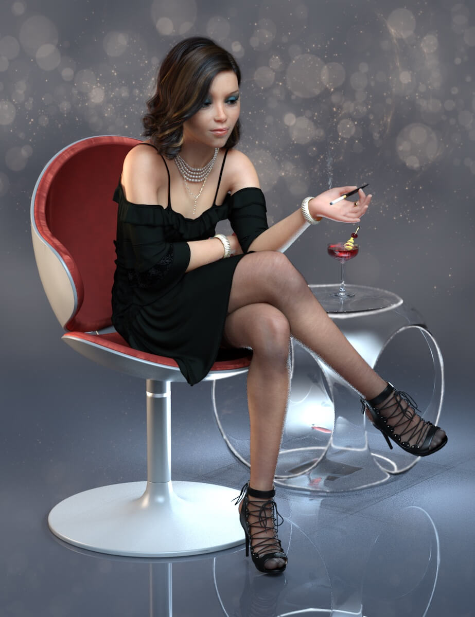 Simulation Test with 3 different dresses 3D Render by Mjrk