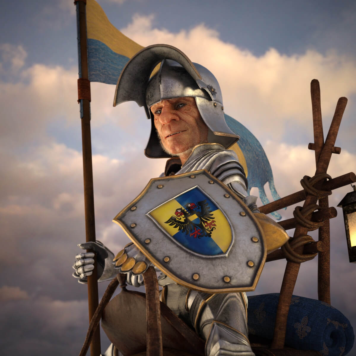 Sir Dolb von Schleichenberck - wip 3D Render, Digital Art by Mjrk