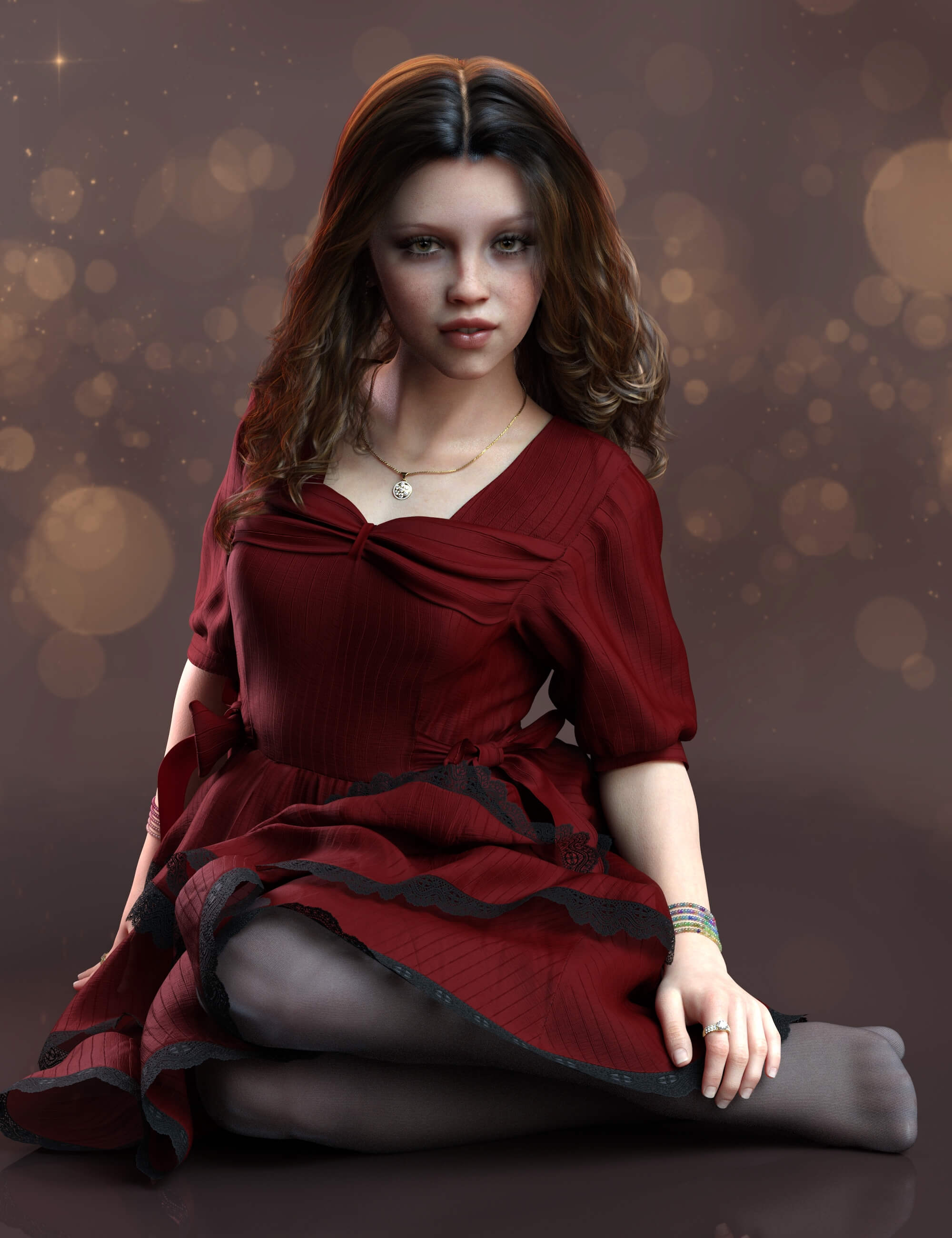 The Red Dress 3D Render, Digital Art by Mjrk