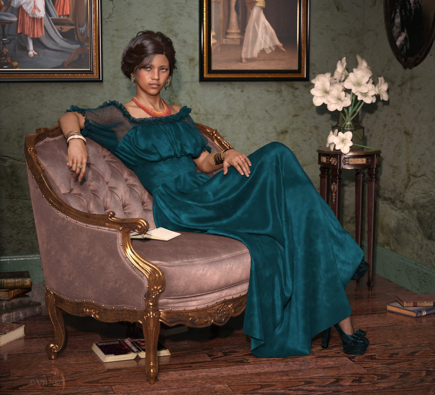 Turquoise 3D Render, Digital Art by Mjrk