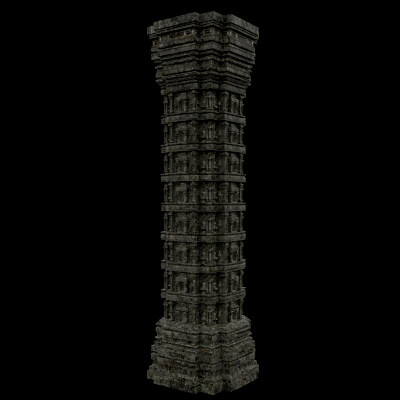 Ancient Indian Column 2 - 3D Model by MK FANTASY