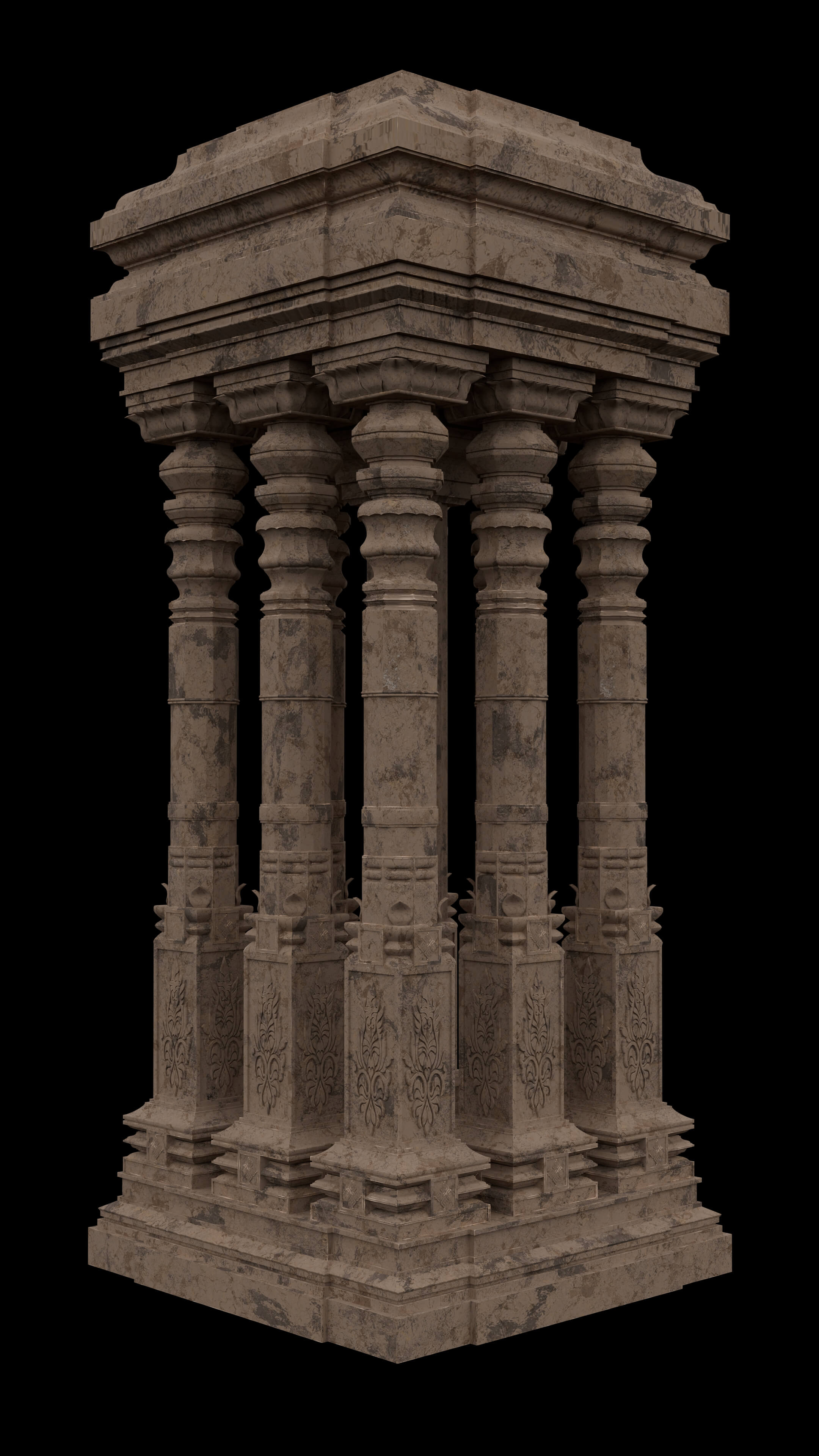 Ancient Indian Column - 3D Model by MK FANTASY
