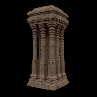 Ancient Indian Column - 3D Model by MK FANTASY