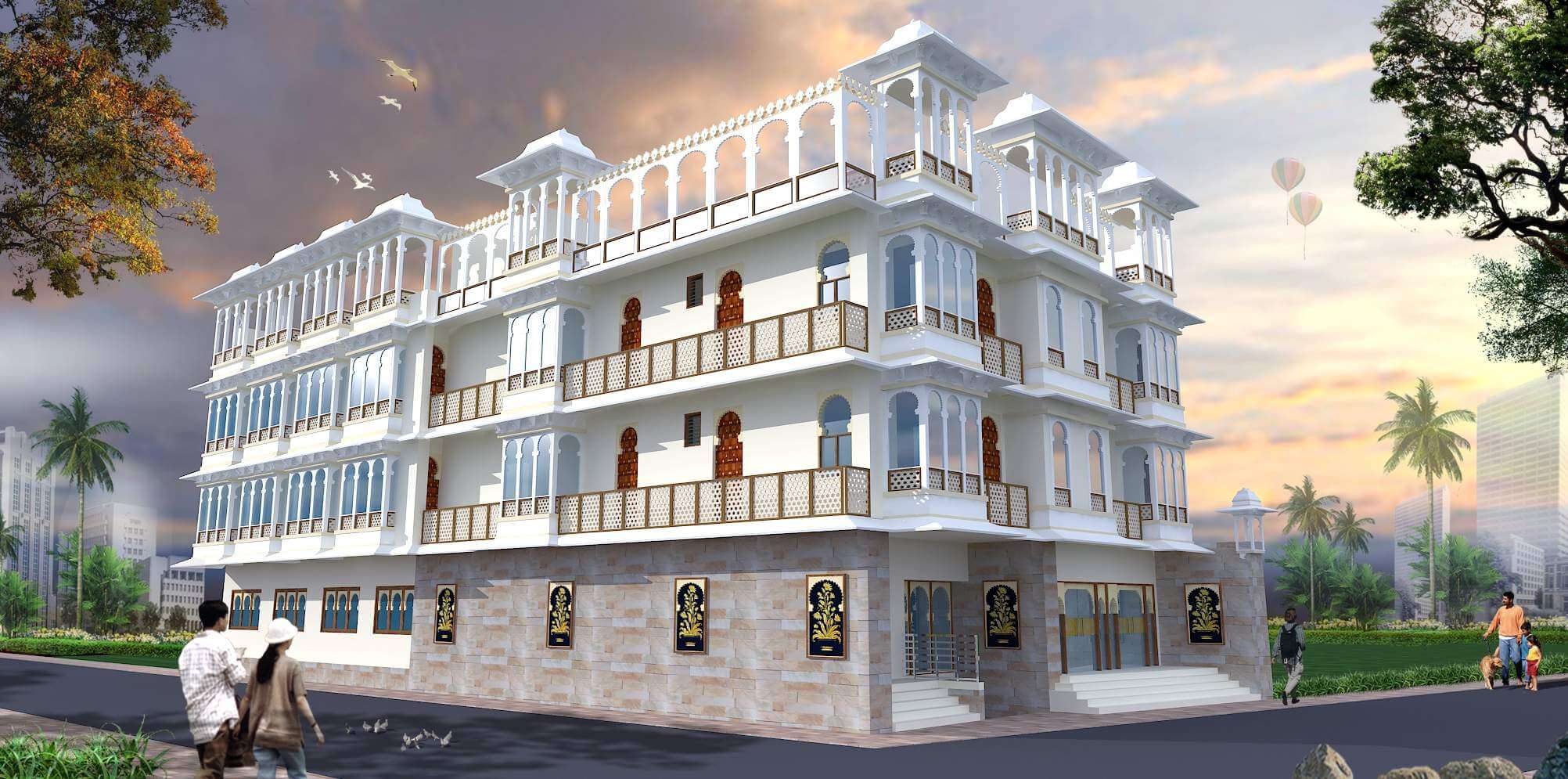 Traditional Hotel - 3D Model by mm2endra