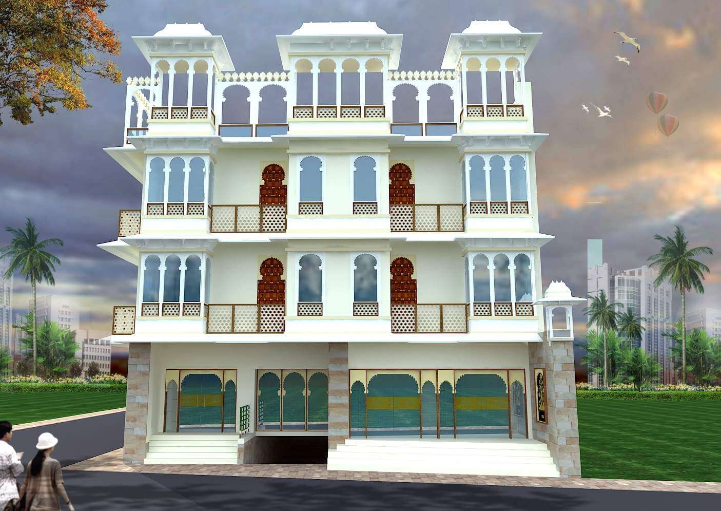 Traditional Hotel - 3D Model by mm2endra