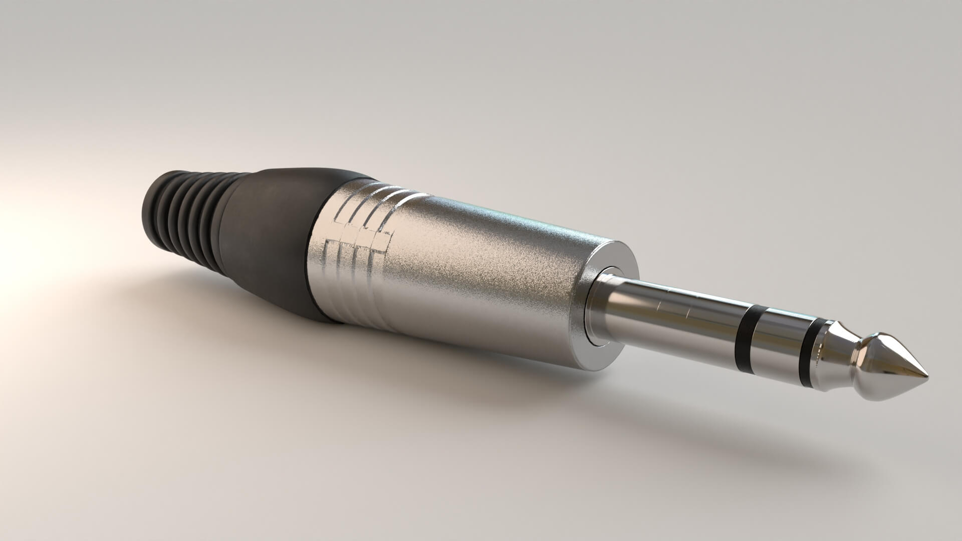 Jack 6.3mm Stereo Plug - 3D Model by MMr3dLab