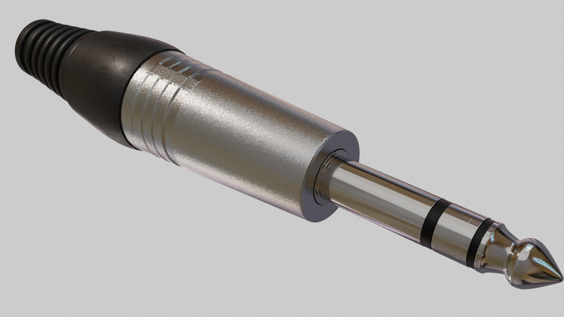 Jack 6.3mm Stereo Plug - 3D Model by MMr3dLab