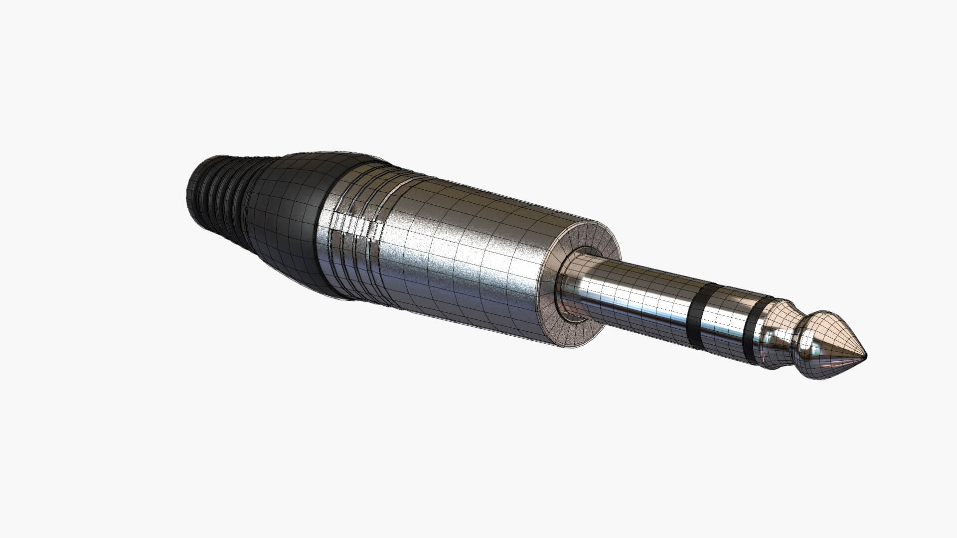 Jack 6.3mm Stereo Plug - 3D Model by MMr3dLab