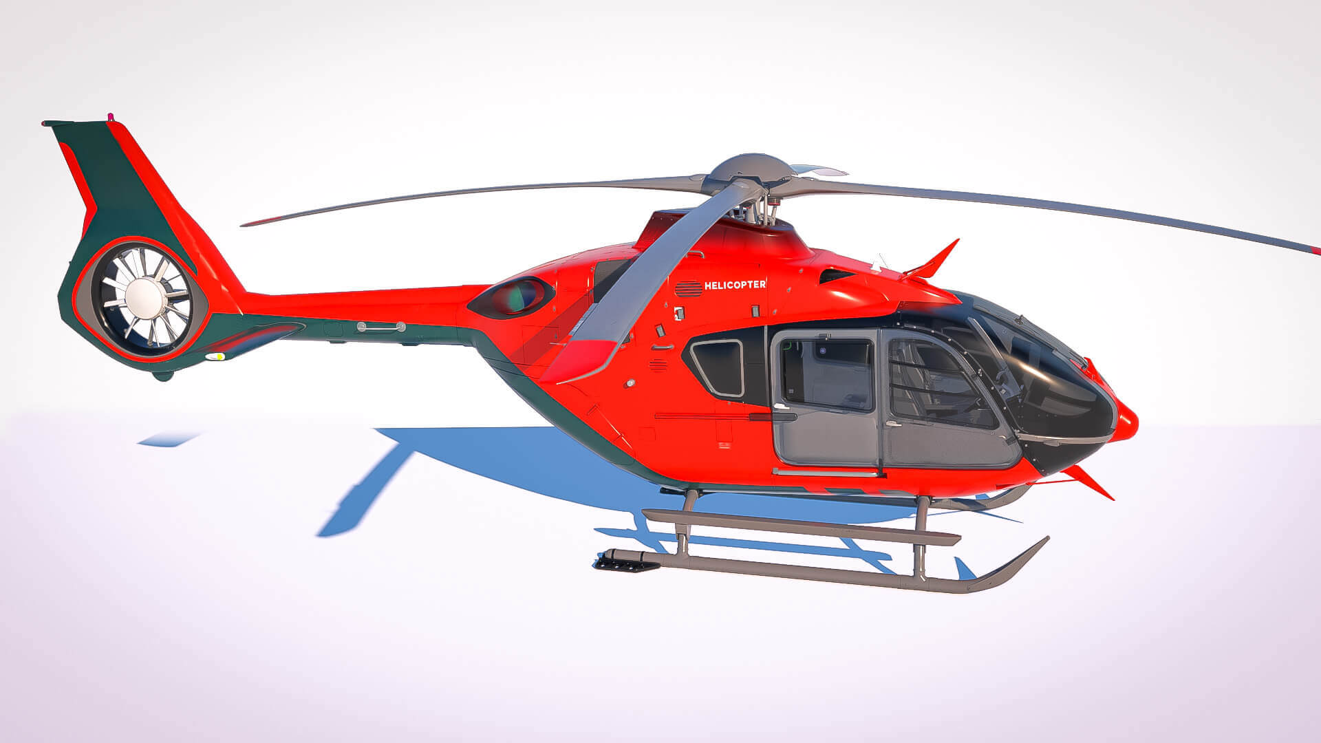 3D Model of Airbus Helicopter H135 With Cockpit and Interior by modelerhub