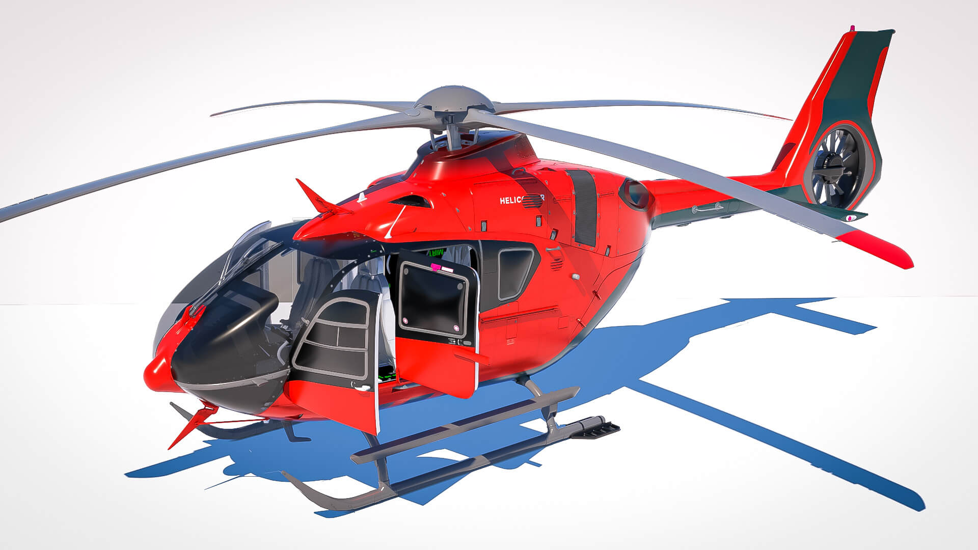 Airbus Helicopter H135 With Cockpit and Interior - 3D Model by modelerhub
