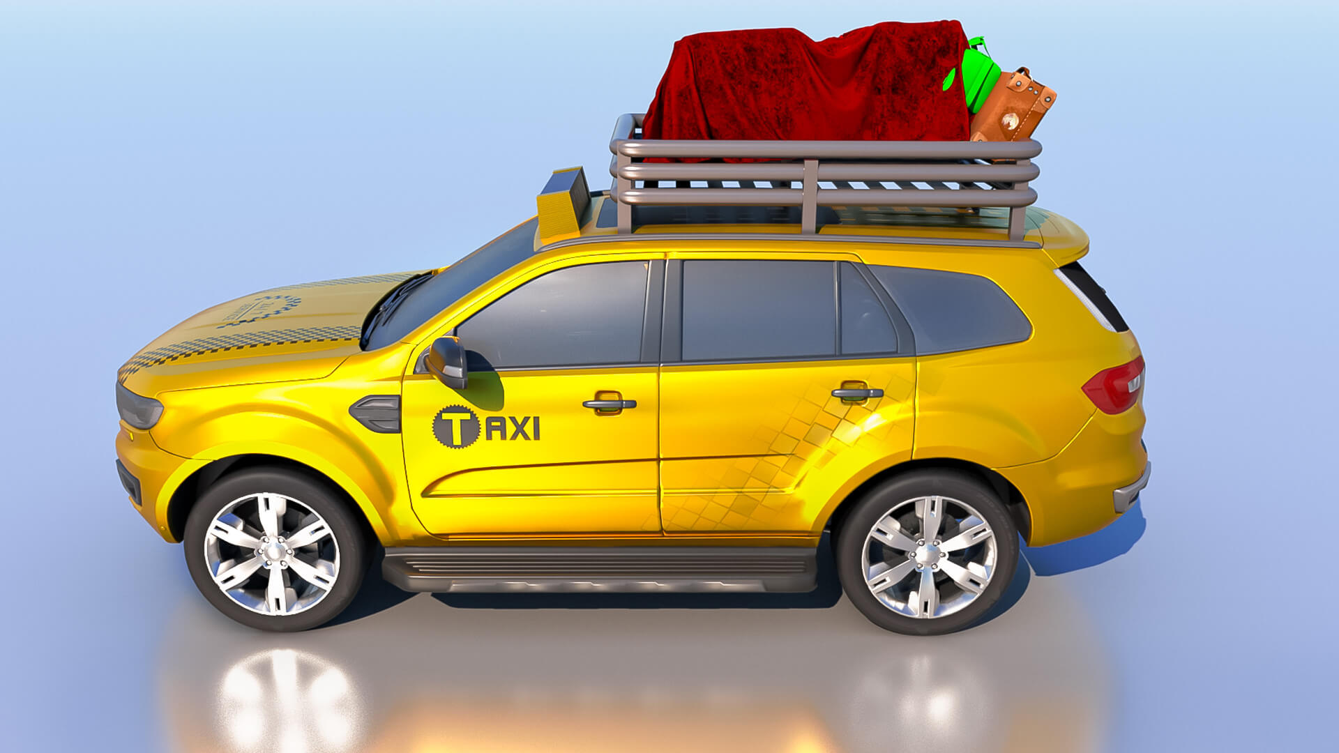 High-Poly 3D Taxi Model - Realistic and Detailed for Profess by modelerhub