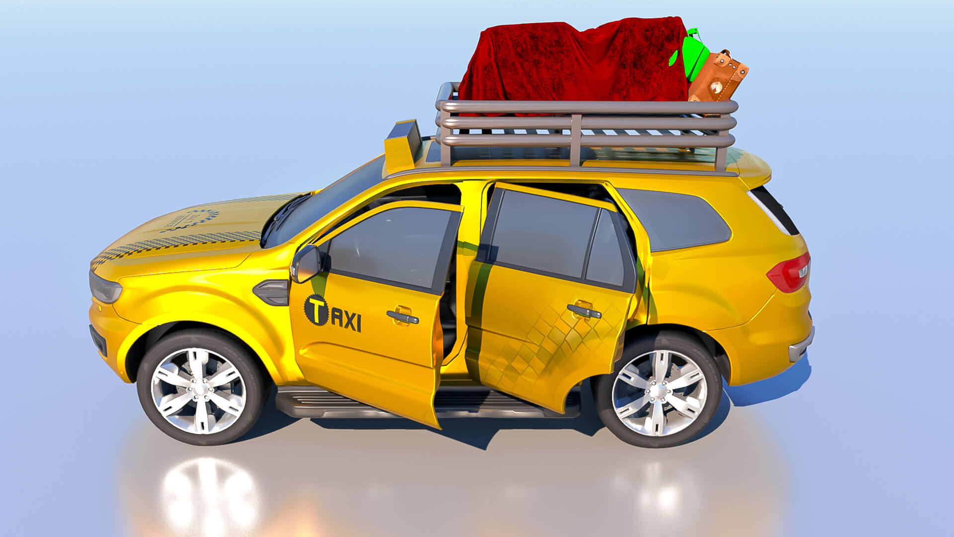 Taxi Cab - 3D Model by modelerhub