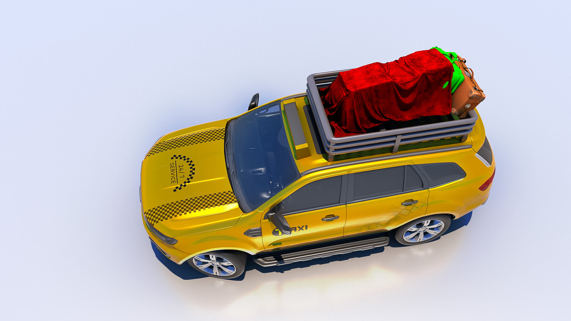 High-Poly 3D Taxi Model - Realistic and Detailed for Profess by modelerhub