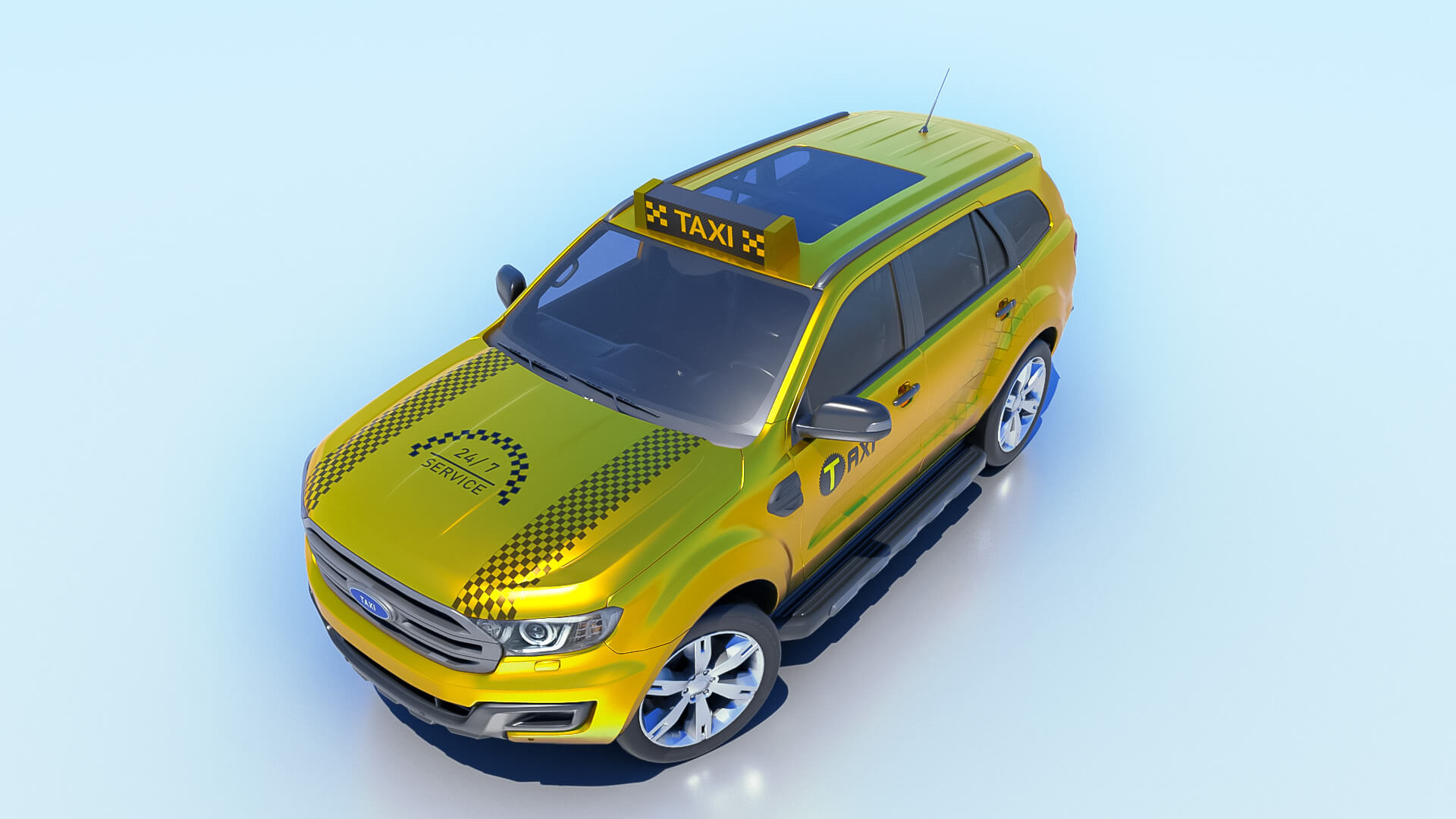 Taxi Cab - 3D Model by modelerhub