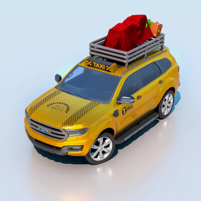 Taxi Cab - 3D Model by modelerhub