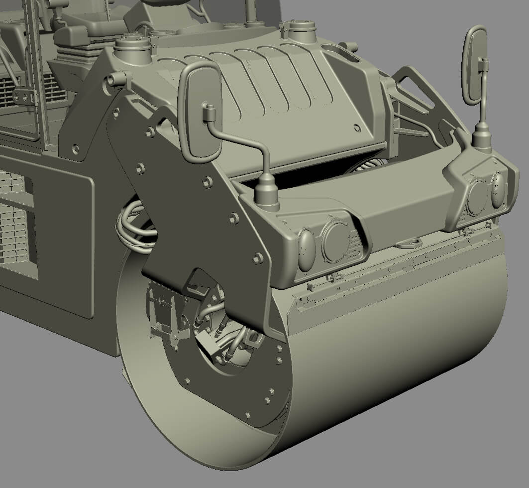 Articulated Tandem Road Roller Hamm HD90 - 3D Model by modelspro