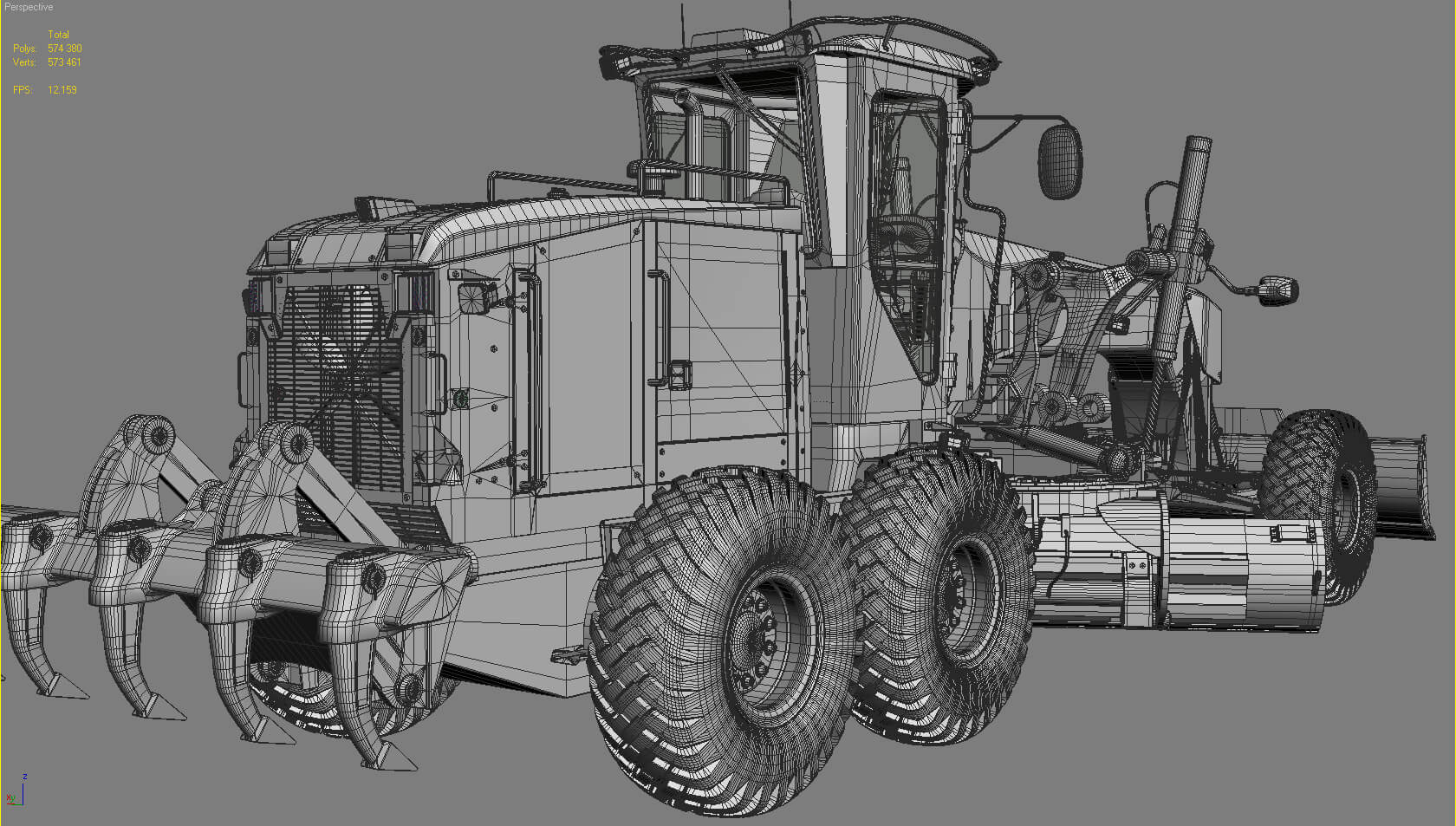 Cat 120M Motor Grader - 3D Model by modelspro