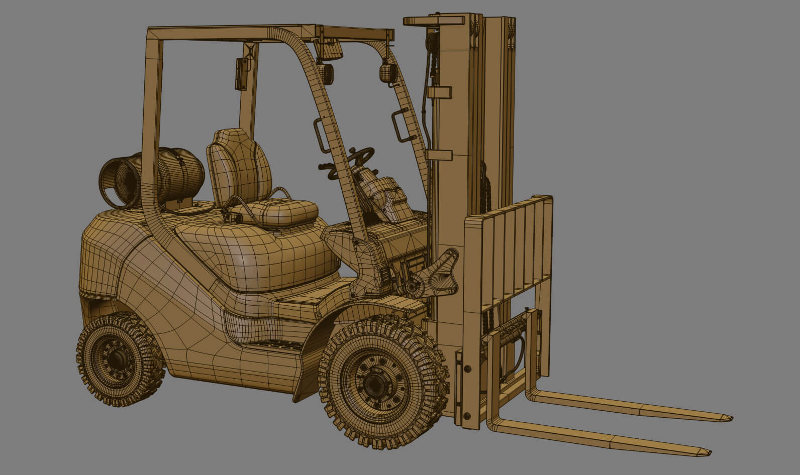 Forklift Komatsu BX50 Rigged - 3D Model by modelspro