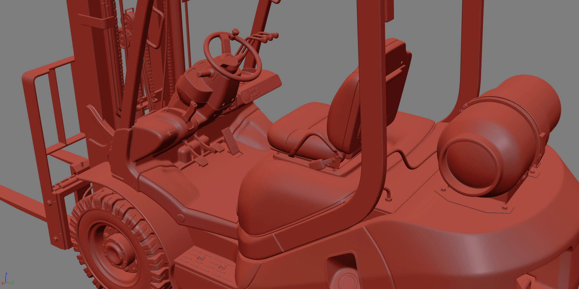 Forklift Komatsu BX50 Rigged - 3D Model by modelspro