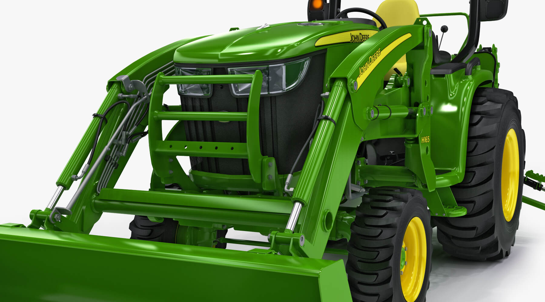 John Deere 3046R Tractor Utility With Excavator - 3D Model by modelspro